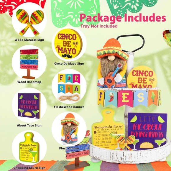 Accents | Cinco De Mayo Mexican Tiered Tray Decor Table Decor New In ...